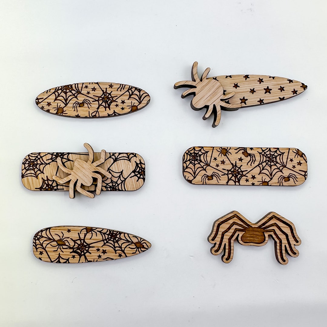 Spider Pattern Hair Clips Bundle SVG File, Laser SVG File, Hair Clips ...
