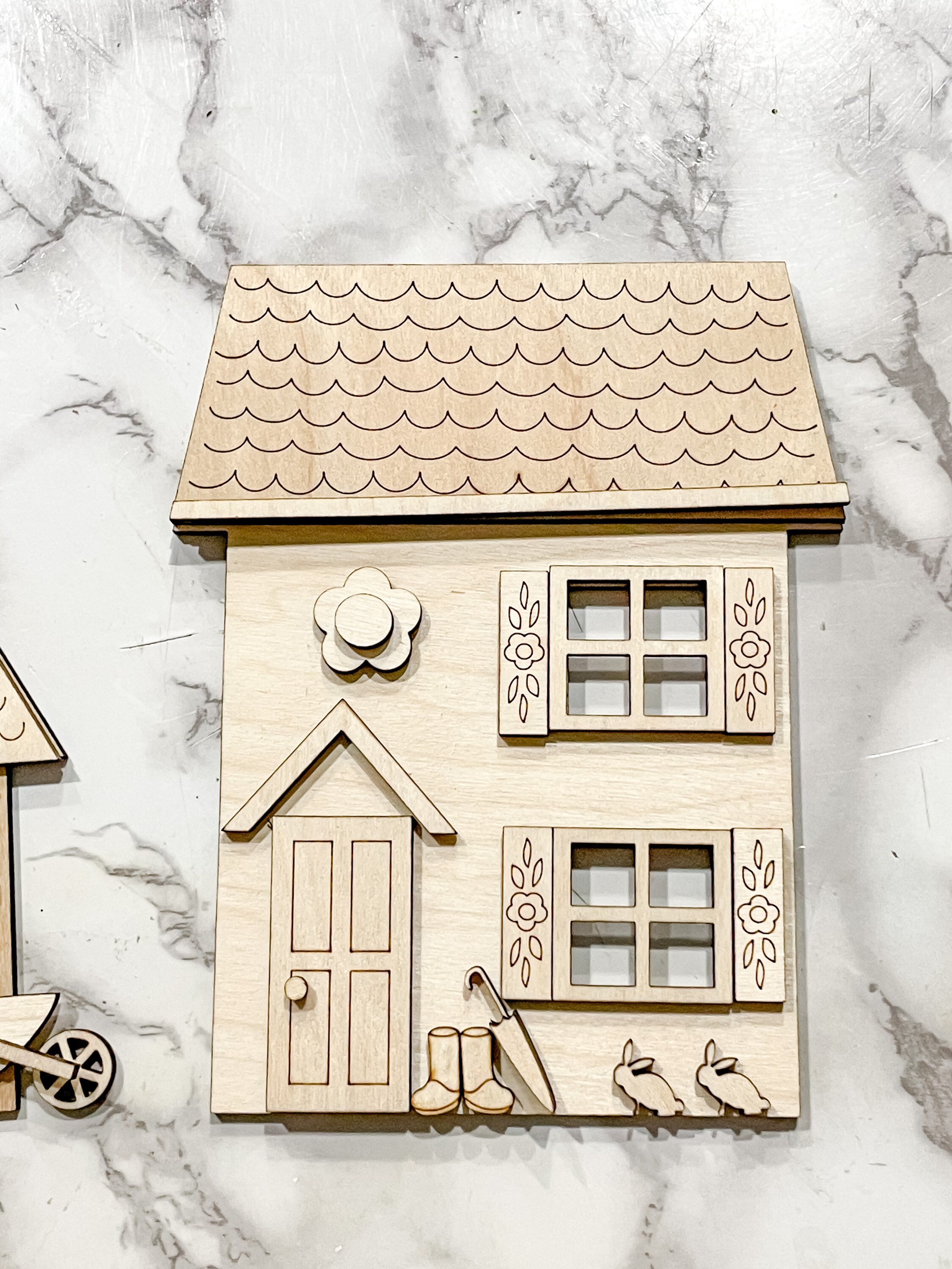 Spring House SVG- Laser Ready Cut File- House Shaped Mantle Decor ...