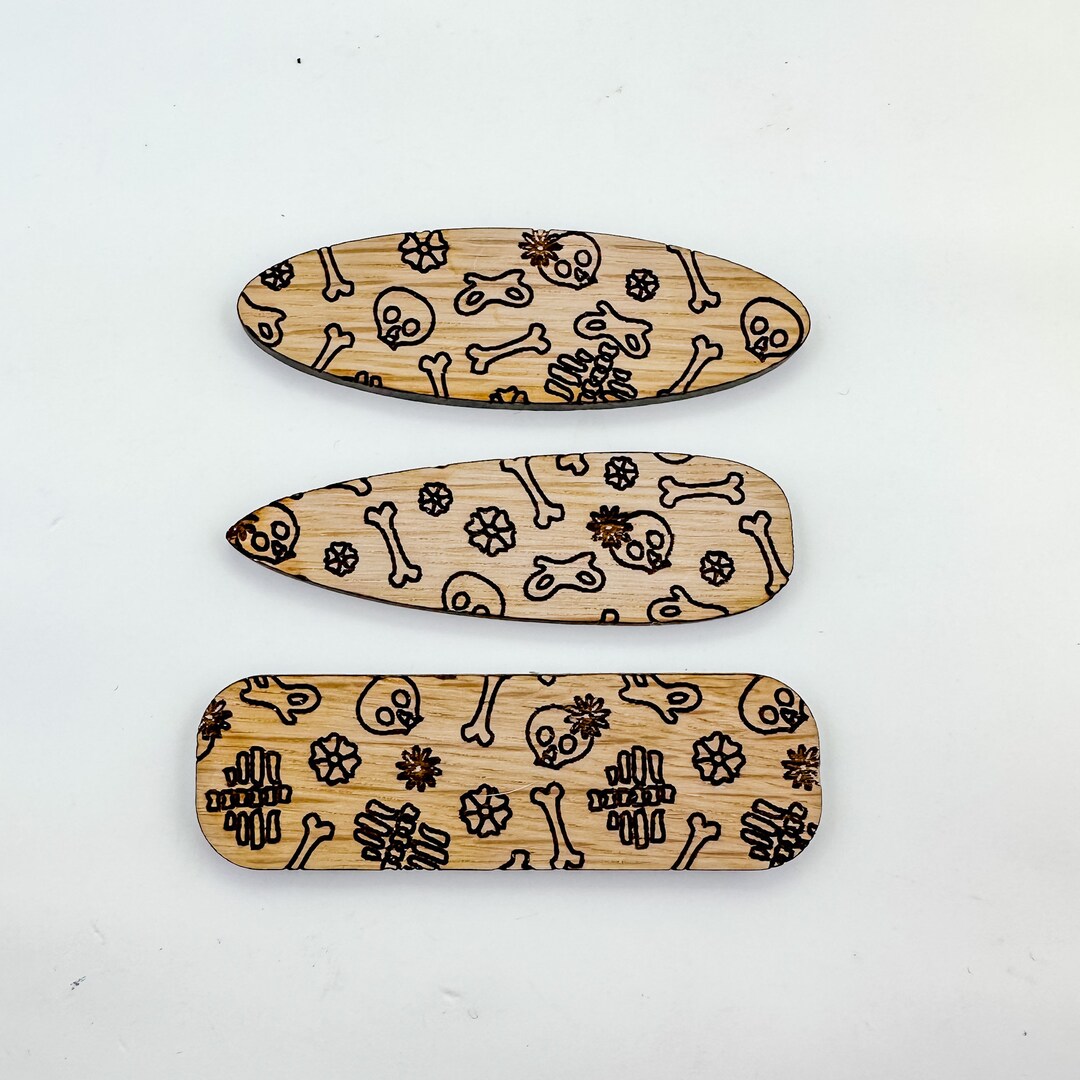 Skeleton Pattern Hair Clips SVG File, Laser SVG File, Hair Clip Cut ...