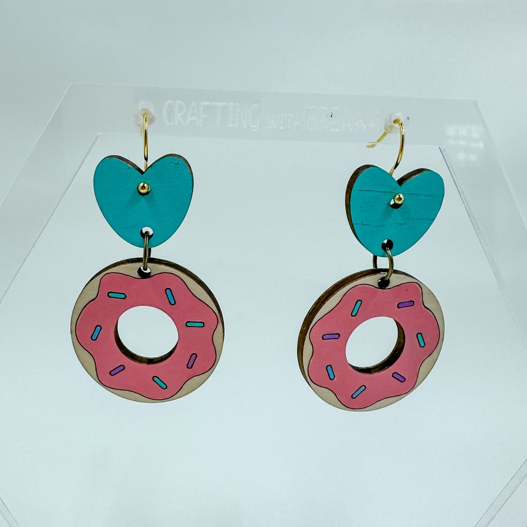 Doughnut Love Earring SVG File, Laser SVG File, Earring Cut File for Lasers - Etsy