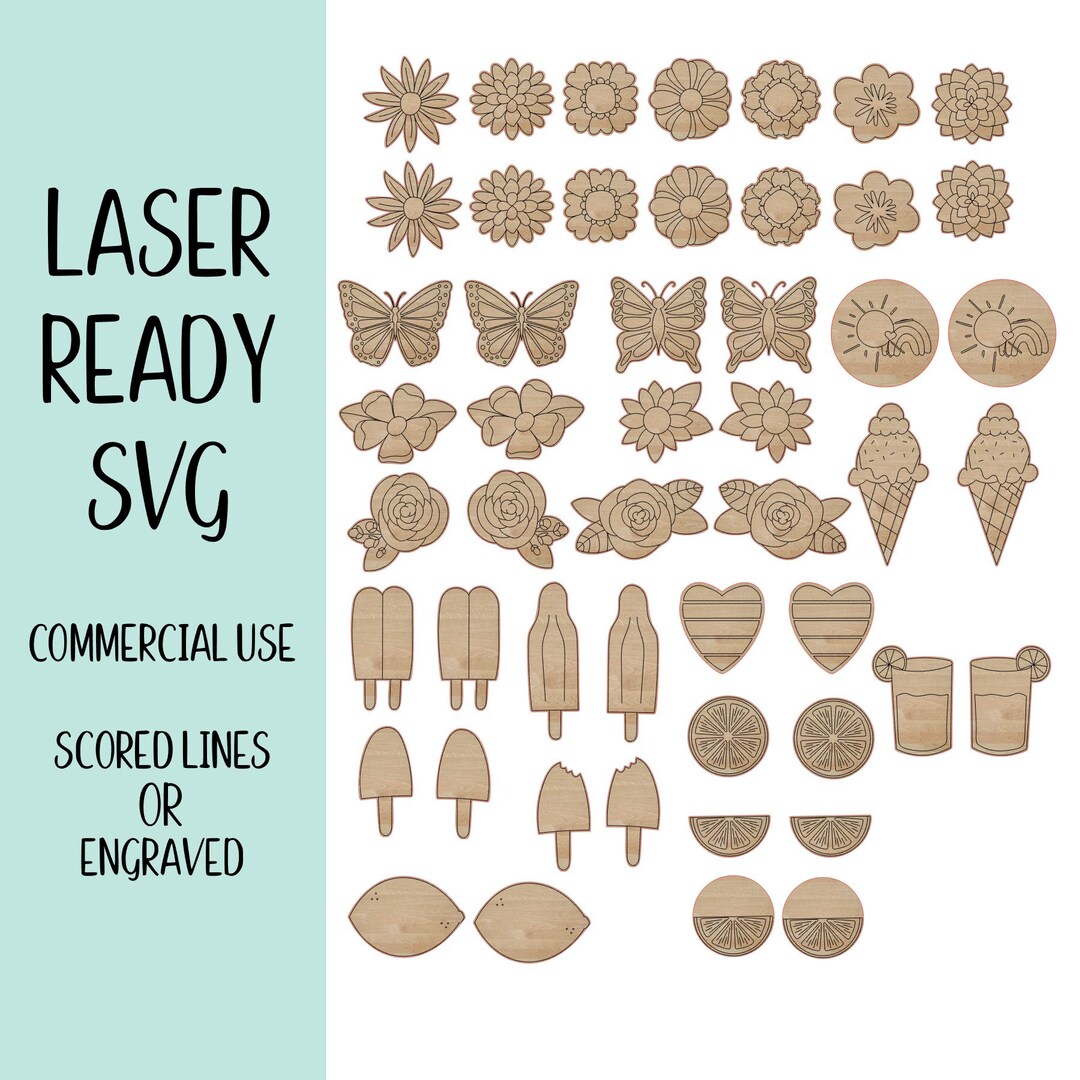 Stud Earring SVG Bundle- Spring and Summer Designs- Stud Earring SVG ...