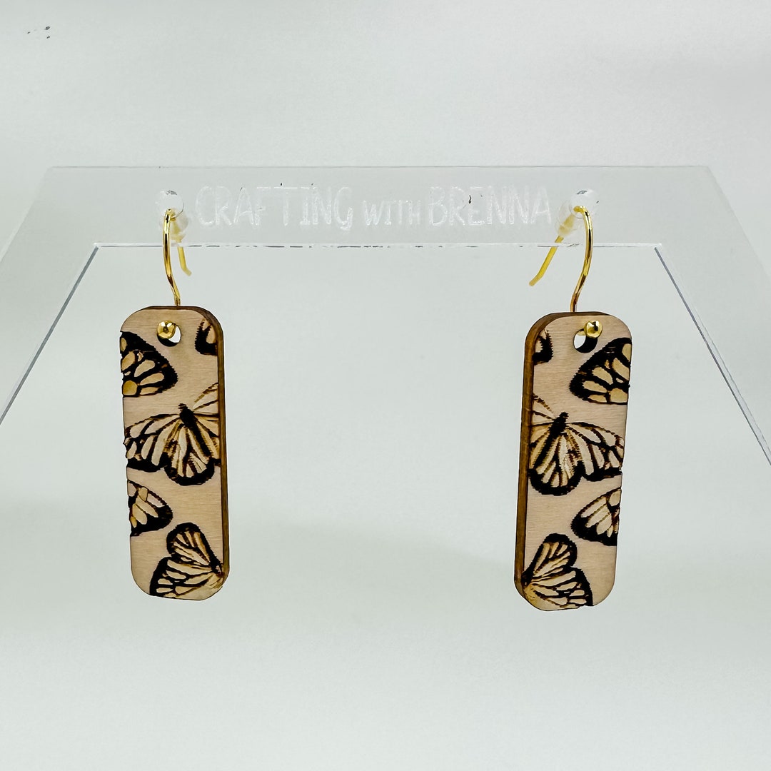Butterfly Engraved Earring SVG File, Laser SVG File, Earring Cut File ...