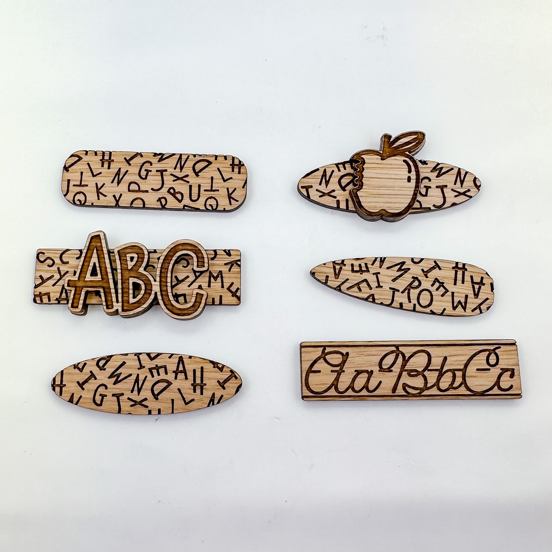 ABC Pattern Hair Clips Bundle SVG File, Laser SVG File, Hair Clips Cut ...