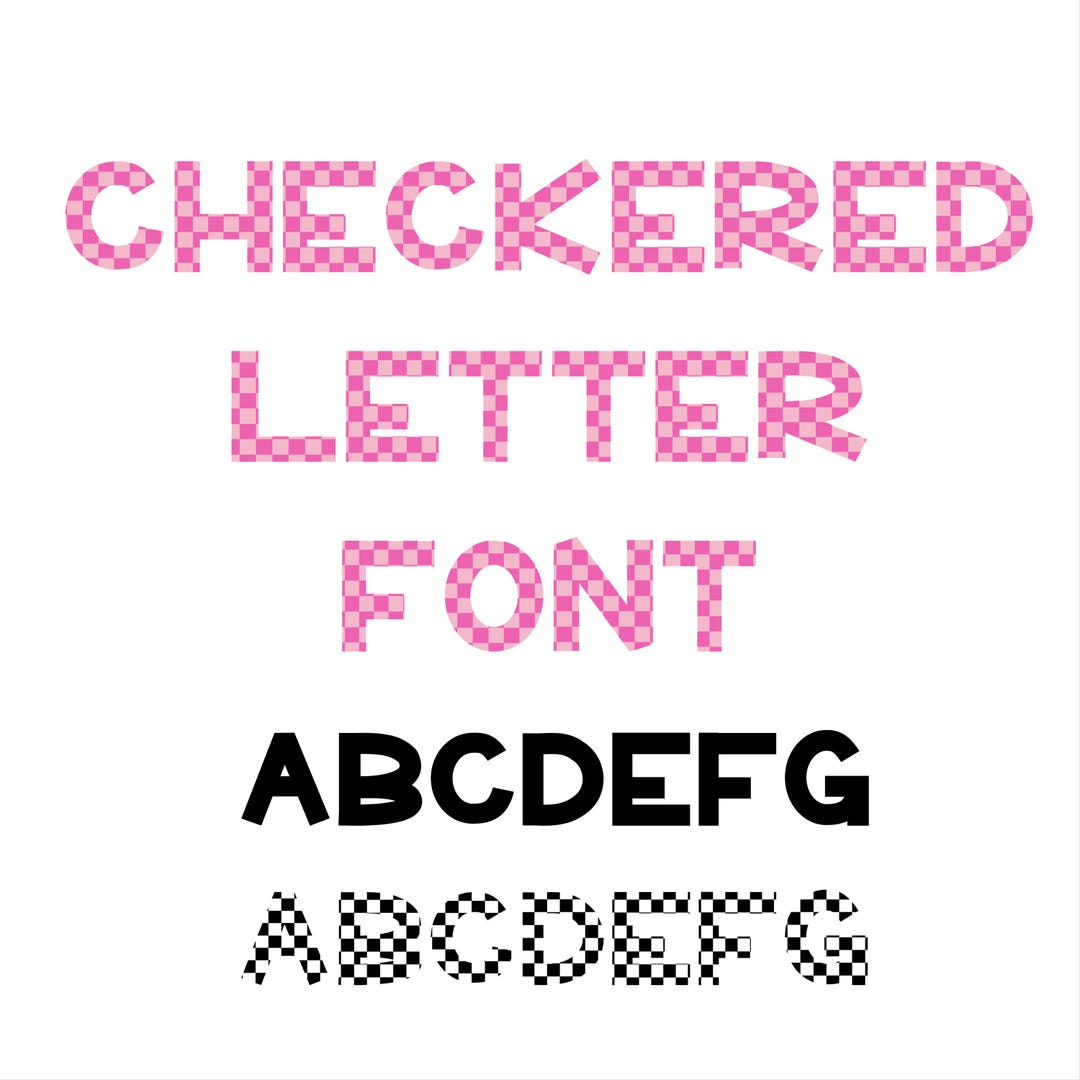 Checkered Letter Font, Commercial Use Font, Cute Fonts, Fonts for ...