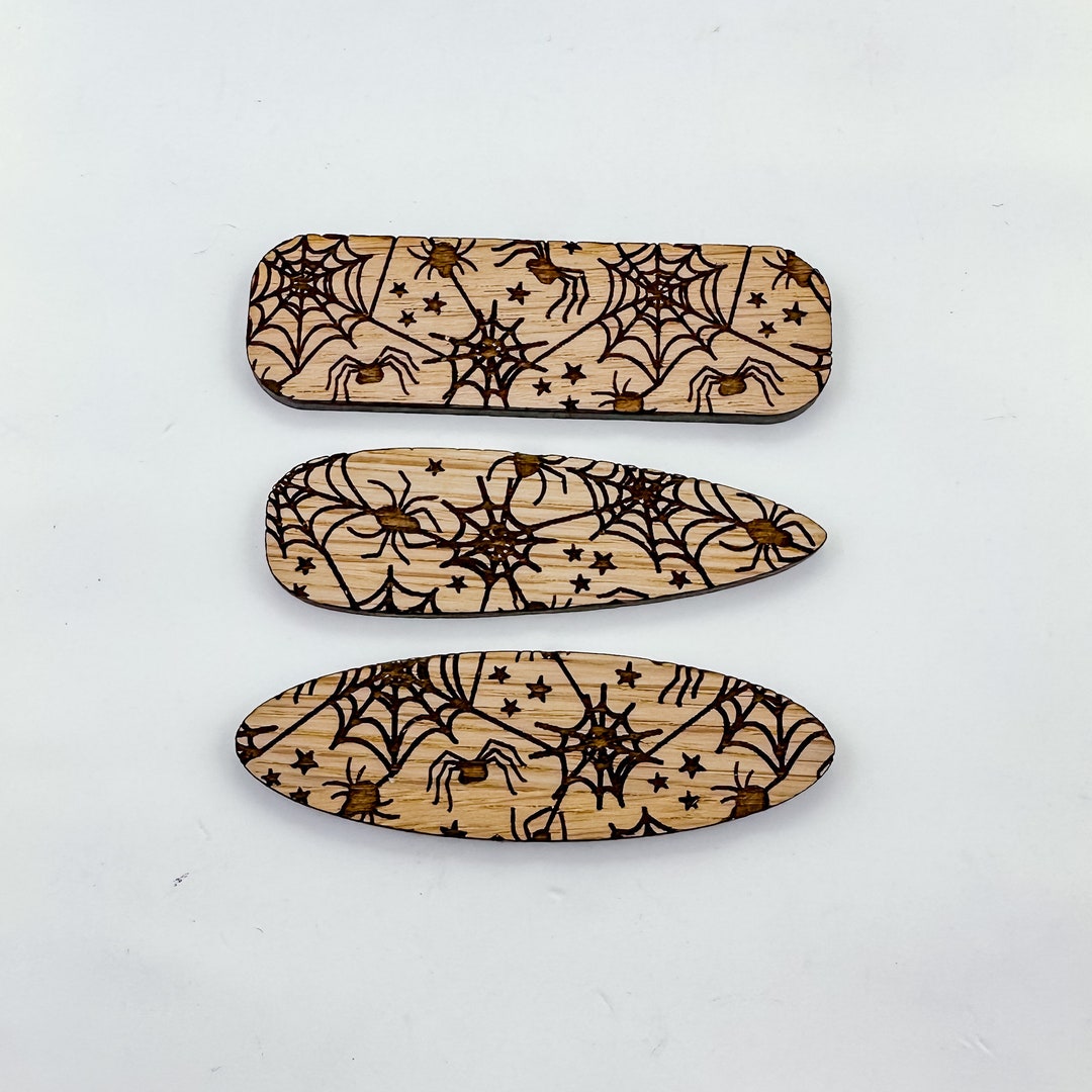 Spider Pattern Hair Clips SVG File, Laser SVG File, Hair Clip Cut File ...