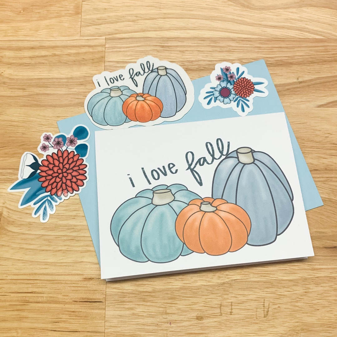 Fall Pumpkin Printable Card PDF and SVG With Envelope Pattern - Etsy