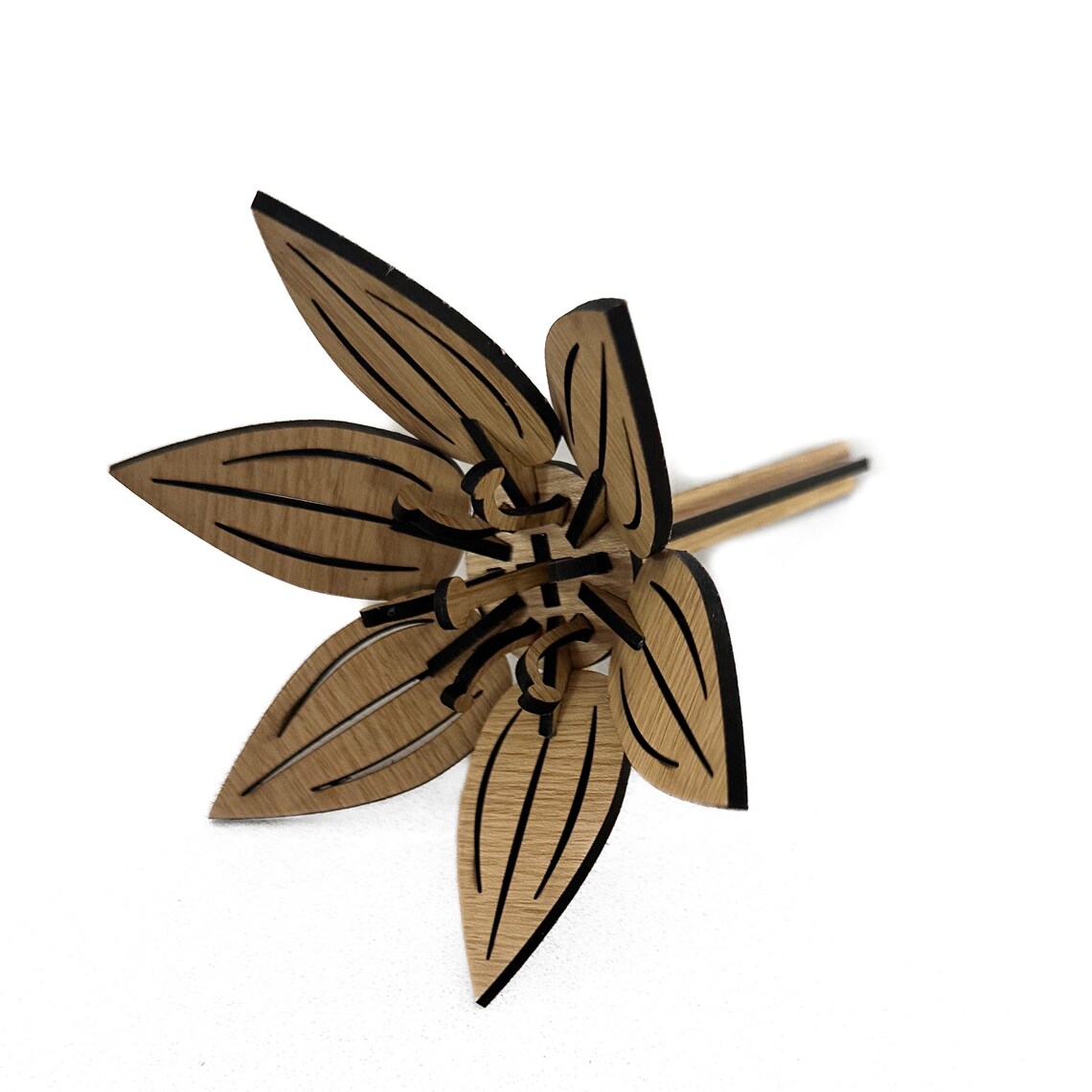 Flor de madera de lirio SVG, archivo SVG láser, archivo de corte para ...