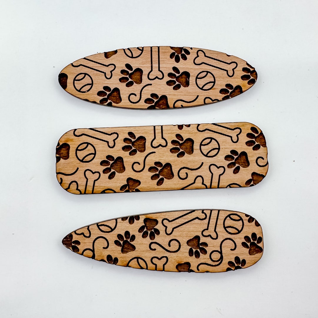 Engraved Hair Clip SVG File, Laser Cut File, Hair Clip Laser Cut File ...