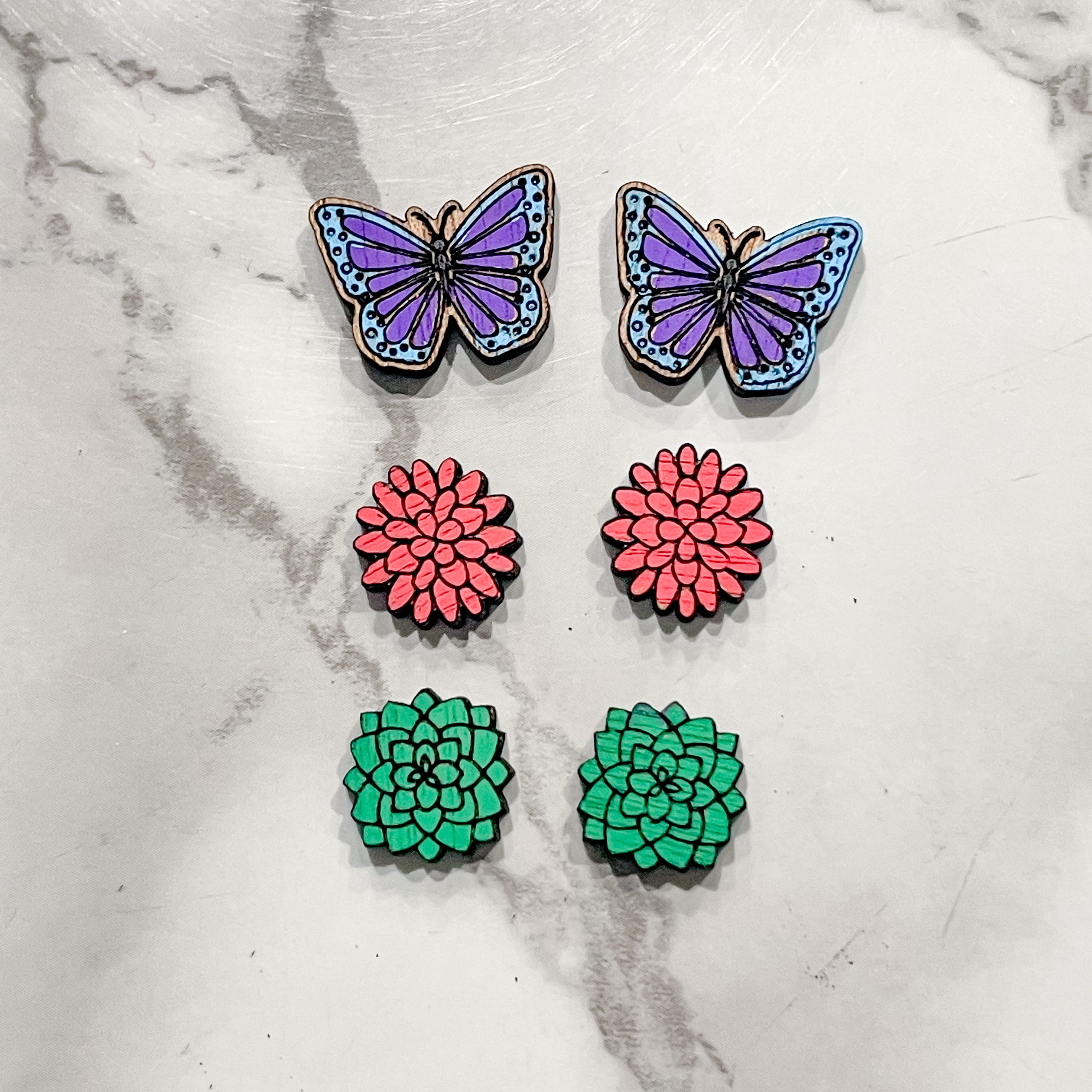 Stud Earring SVG Bundle- Spring and Summer Designs- Stud Earring SVG ...