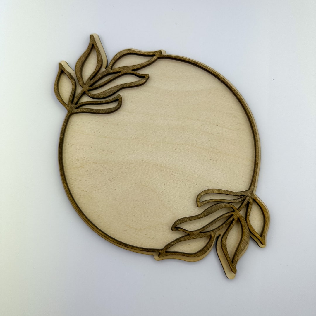 Modern Leaf Monogram Layered Sign SVG, SVG for Laser Cutters, Glowforge ...