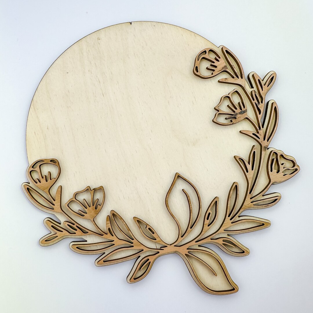 Wildflower Monogram Layered Sign SVG, SVG for Laser Cutters, Glowforge ...