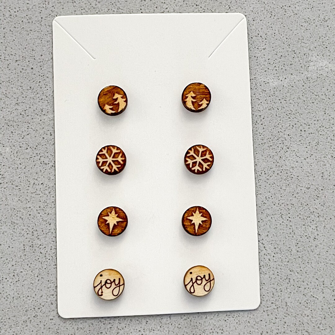 Stud Earring SVG Bundle, Winter Stud Earrings, Stud Earring SVG Files ...