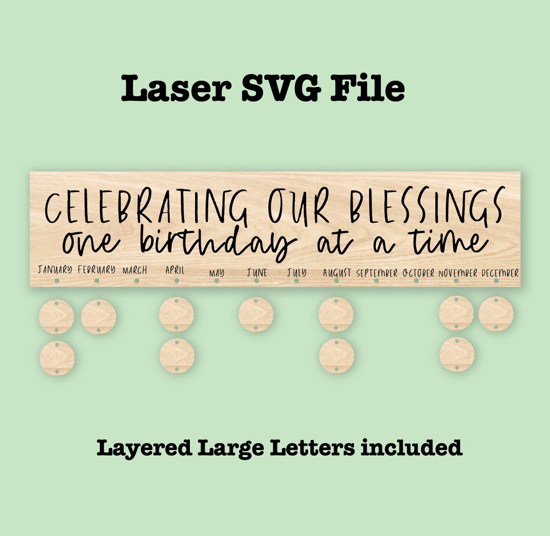 Birthday Sign SVG File, SVG for Laser Cutters, Glowforge Project, Laser ...