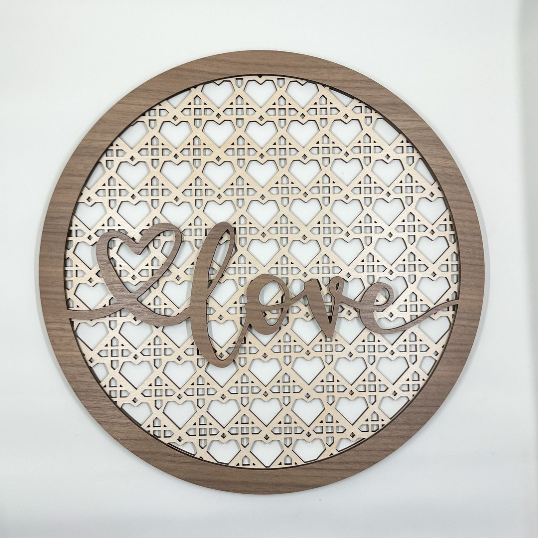 Heart Ratan Layered Love Sign SVG File, Valentine Ratan Sign, Love Door ...