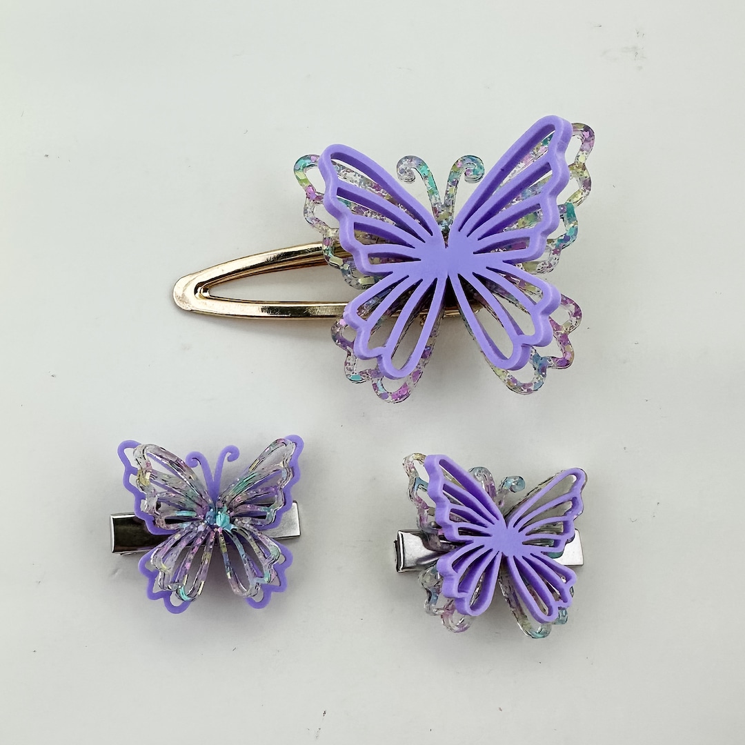 Butterfly Hair Clips SVG File, Fairy Hair Clips SVG File, Laser SVG ...