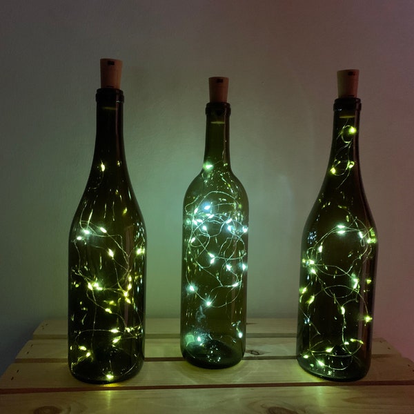 Lighted Wine Bottle - Etsy