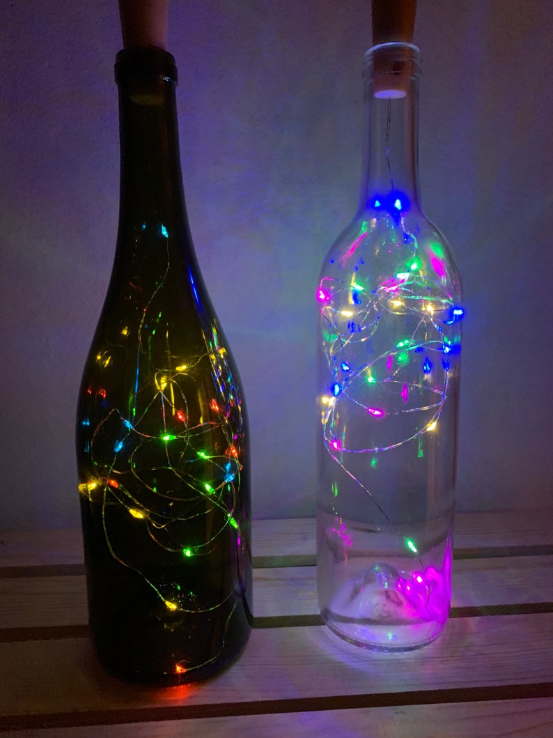 Lighted Wine Bottles - Etsy