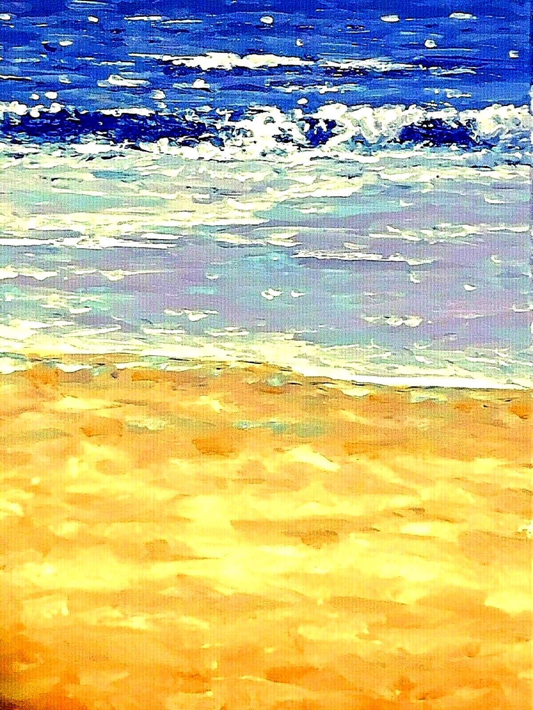 Hand Painted, Original, Wall Art, Ocean, Sea Shores, Waves, Sand ...