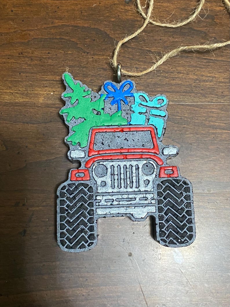 Red Jeep Christmas Car Freshie - Etsy