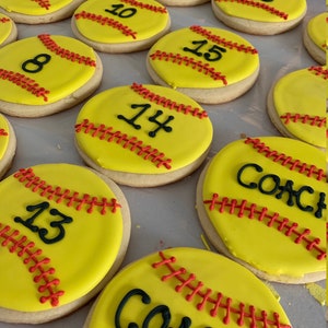 Softball Sugar Cookies (assorted 12 Pack) - Etsy
