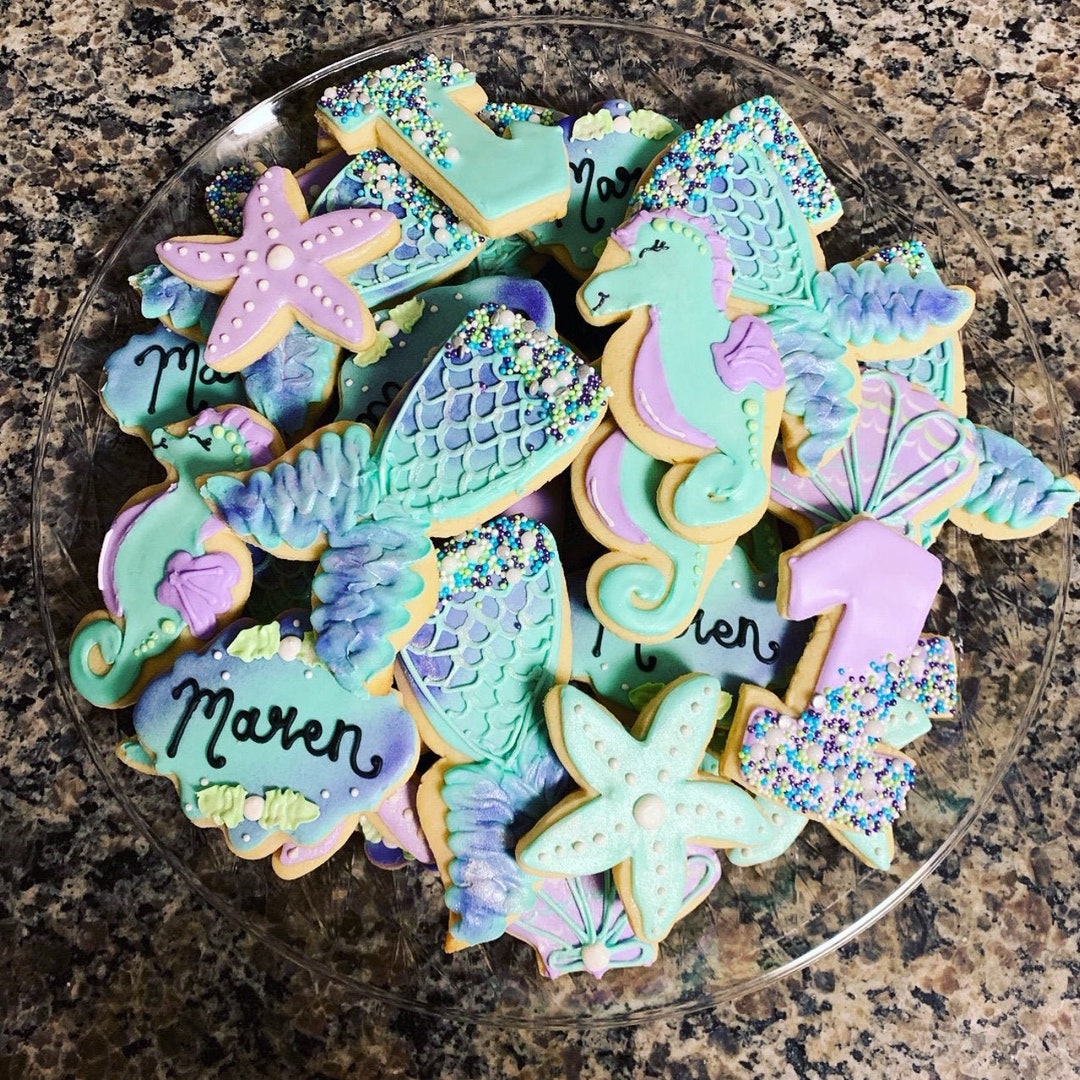 Mermaid Sugar Cookies (assorted 12 Pack) - Etsy