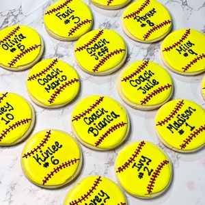 Softball Sugar Cookies (assorted 12 Pack) - Etsy