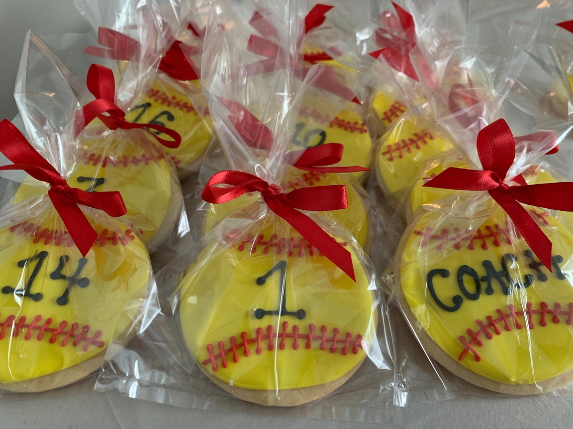 Softball Sugar Cookies assorted 12 Pack - Etsy