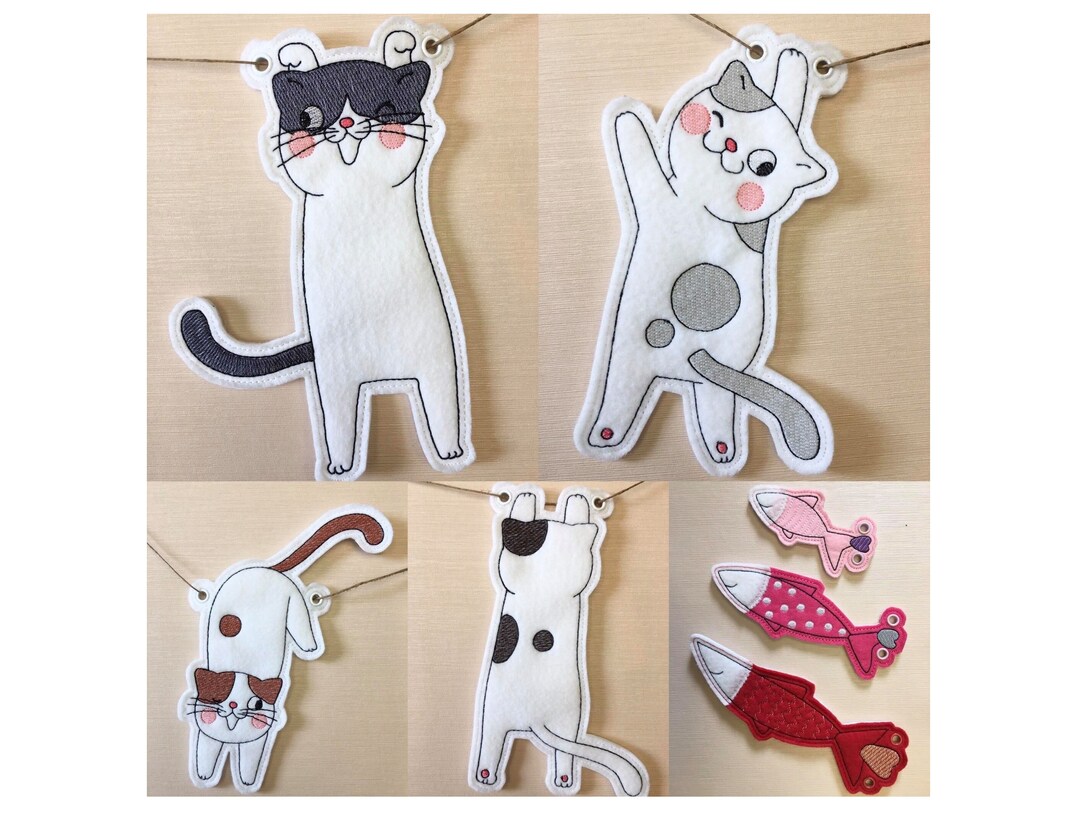 Kittens + Fish Bunting Bundle *DIGITAL FILE* in the Hoop Bunting ...