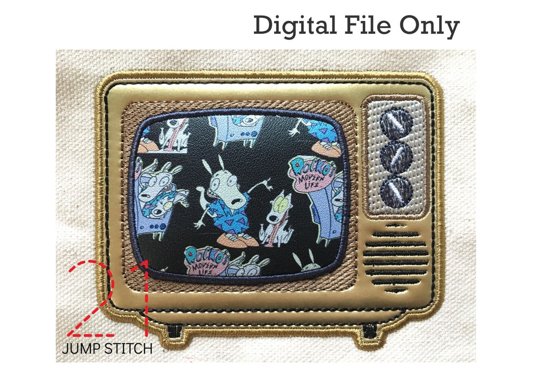Retro TV Patch *DIGITAL FILE* 4x4 Machine Embroidery Design - Etsy