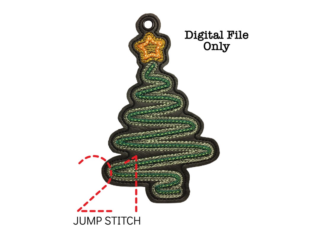 ITH Squiggle Tree Ornament *DIGITAL FILE* in the Hoop Embroidery Design ...
