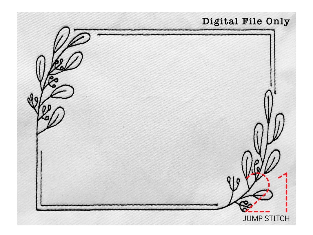 Rectangle Foliage Frame 5x7 *DIGITAL FILE* Embroidery Design - Etsy
