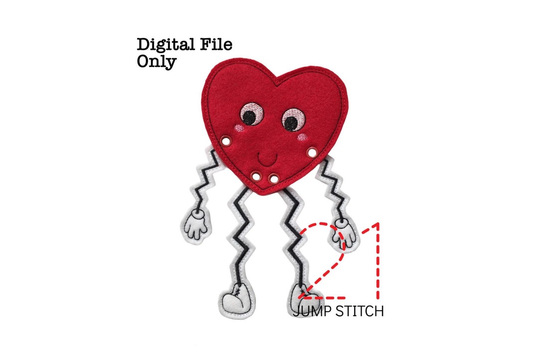 Heart Buddy Mini Wall Hang *DIGITAL FILE* in the Hoop Embroidery Design ...