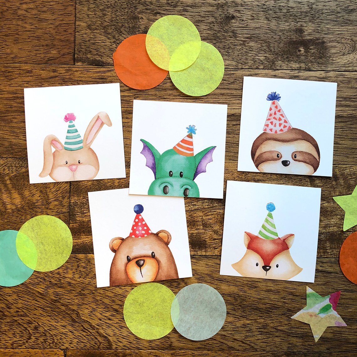 Set of 10 Cute Animal Note Cards Blank Cards Cute Animals - Etsy