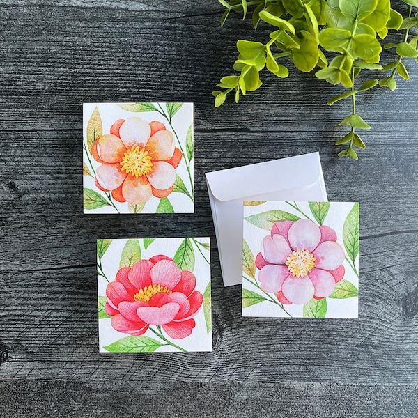 Set of 10 Cute Animal Note Cards Blank Cards Cute Animals 100% Cotton ...