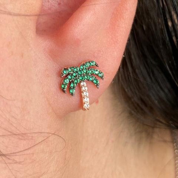 Palm Tree Earrings - Etsy UK