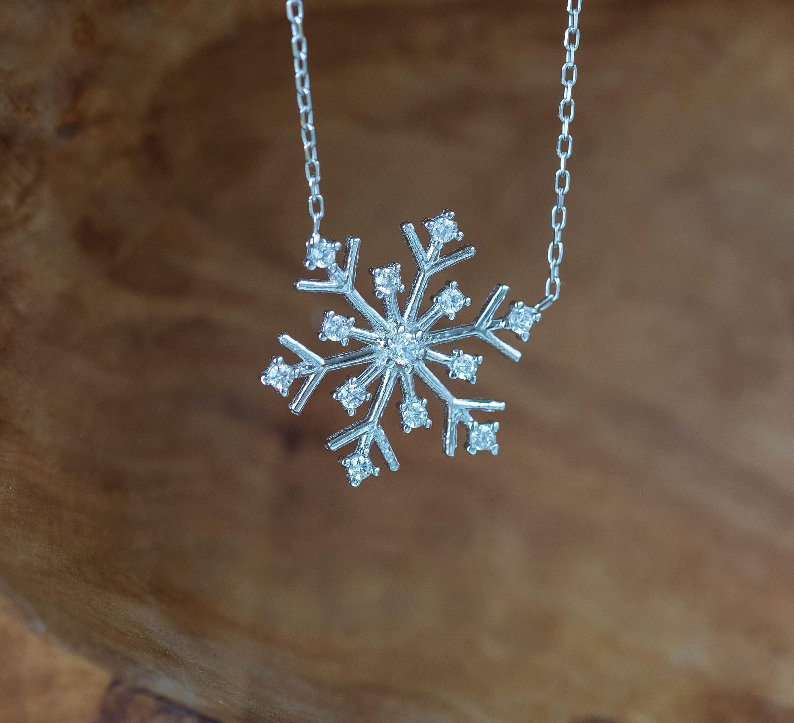 Silver Snowflake Necklace for Women, Snowflake Jewelry Gift for Her - Etsy