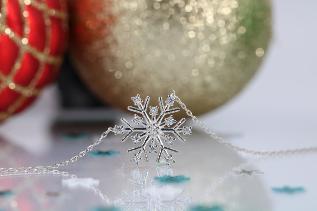 Silver Snowflake Necklace for Women, Snowflake Jewelry Gift for Her - Etsy