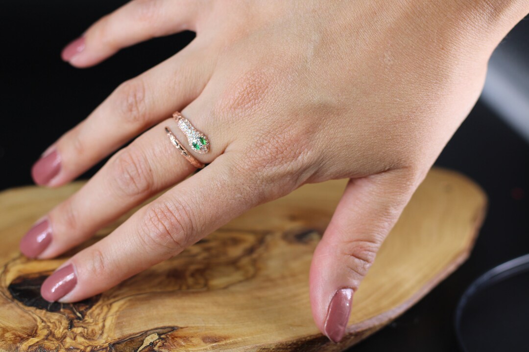 Adjustable Snake Ring, Sterling Silver Serpent Ring, Minimalist Snake ...