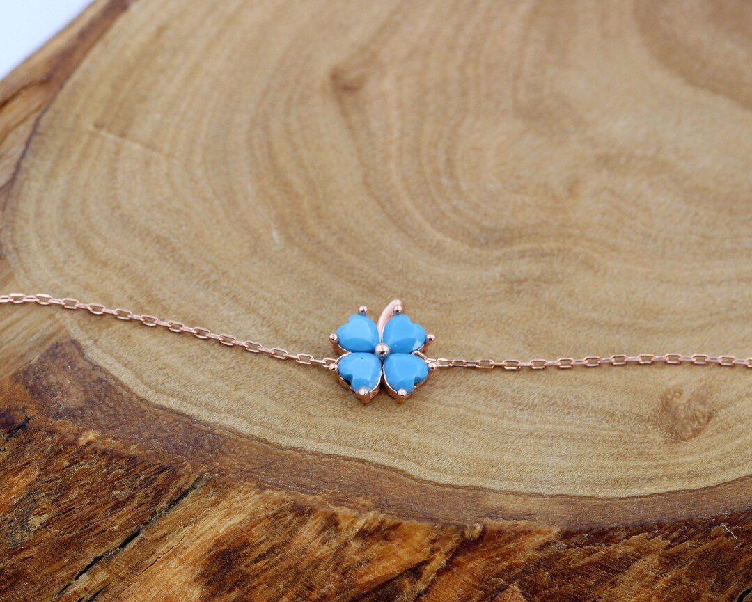 Four-leaf Clover Wrist Adornment, Turquoise Adorned Clover Bracelet - Etsy