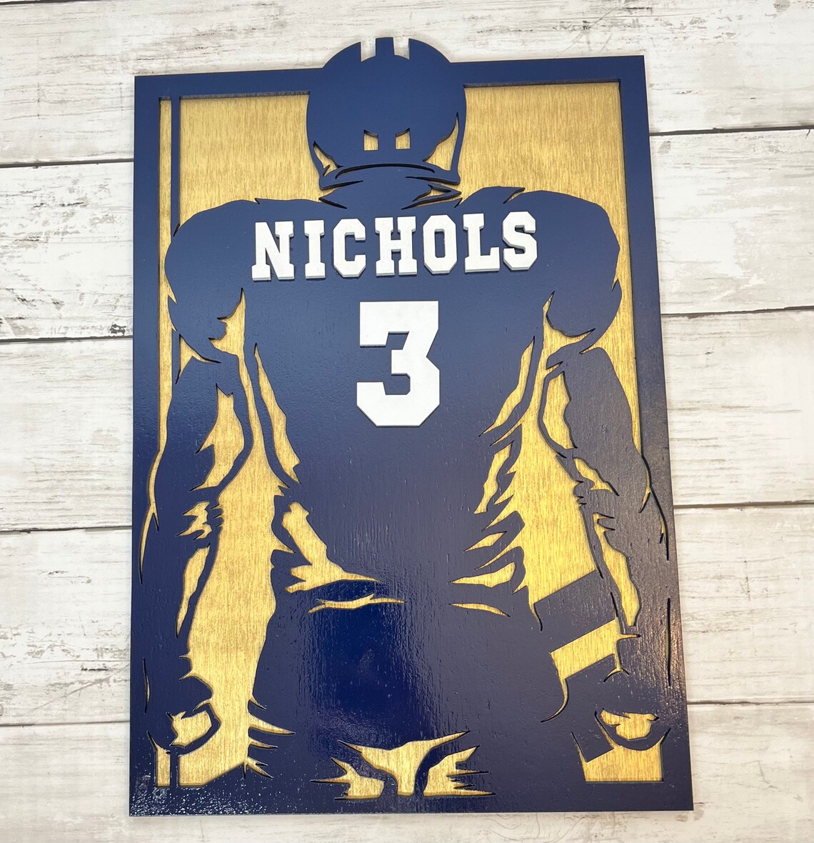 Personalized Football Sign With Name and Number. Custom | Etsy