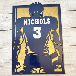 Personalized Football Sign With Name and Number. Custom Football Name ...