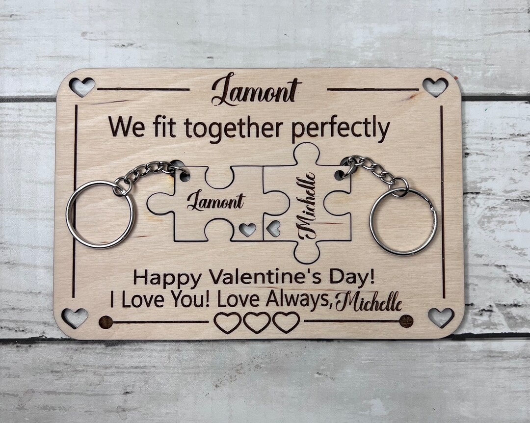 Valentine's Day Card and Key Chain / Puzzle Key Chain / Valentine's Day ...