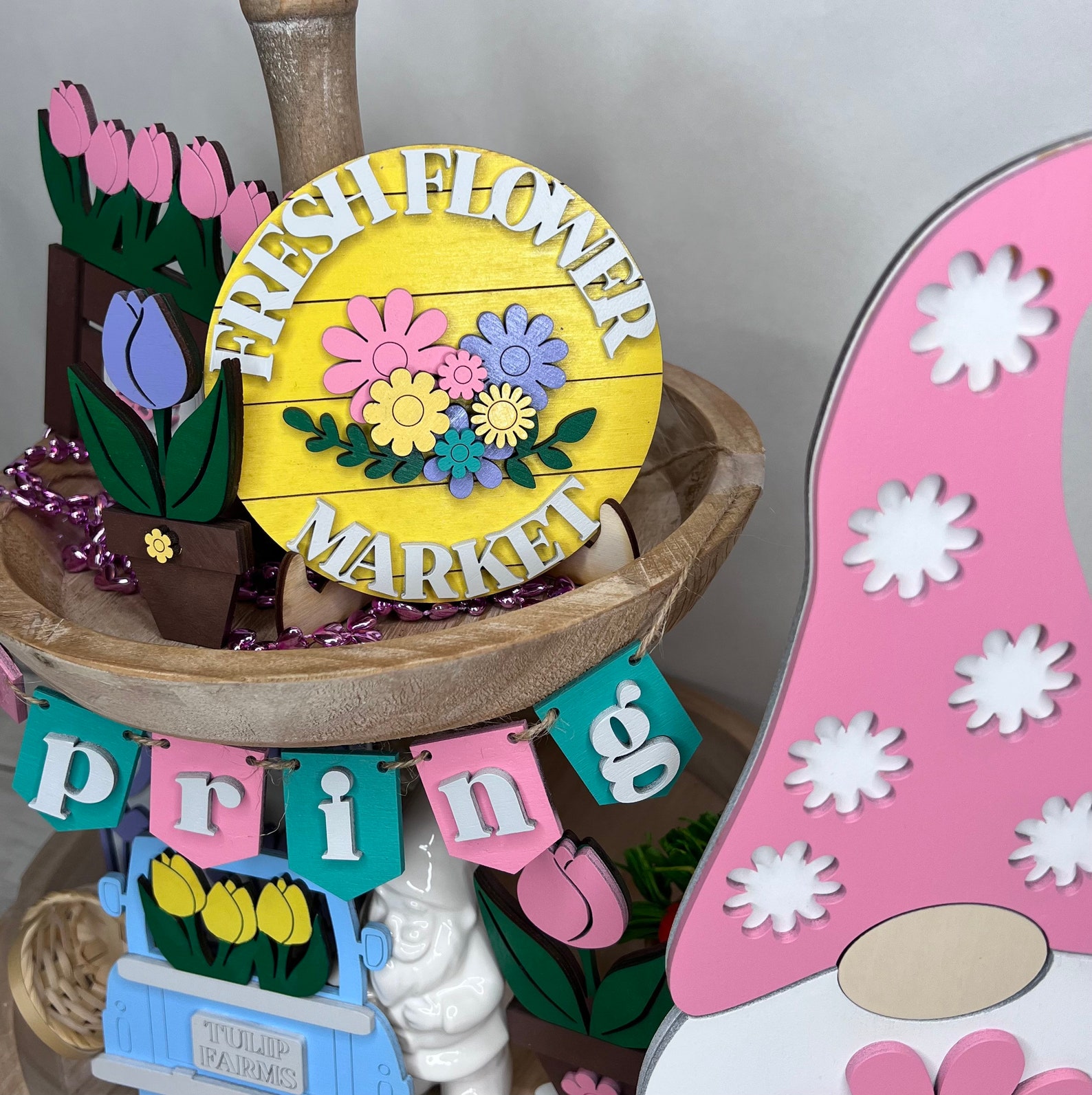 Spring Gnome Decor / Spring Gnome / Spring Gnome Wall Hanging - Etsy