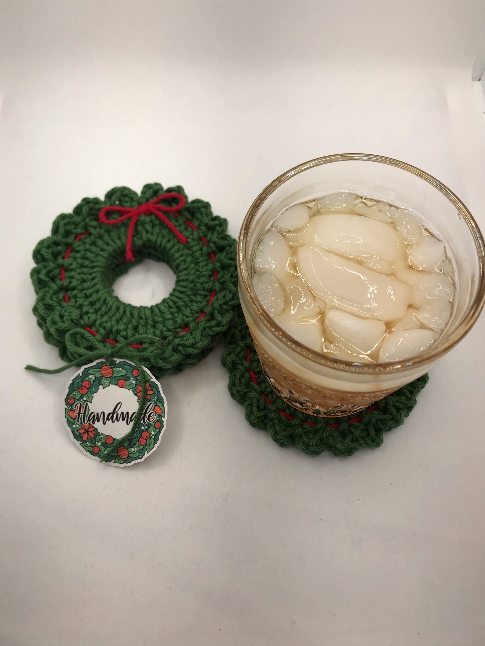 Christmas Wreath Crochet Coaster Pattern - Etsy