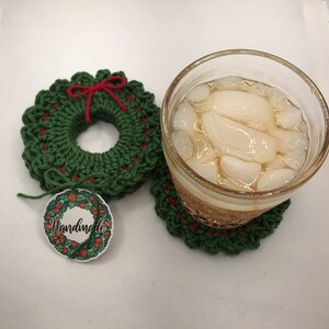 Christmas Wreath Crochet Coaster Pattern - Etsy
