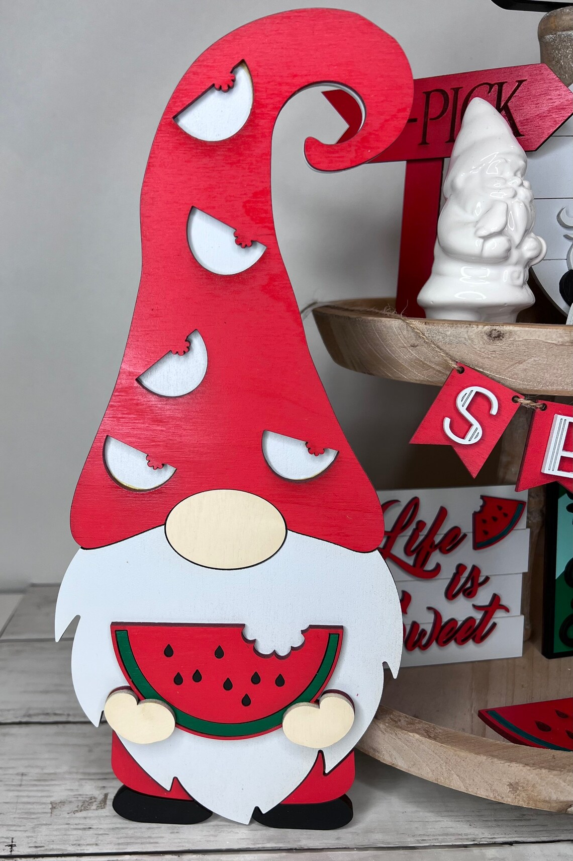 Summer Watermelon Gnome Decor / Summer Gnome / Summer Gnome Wall ...