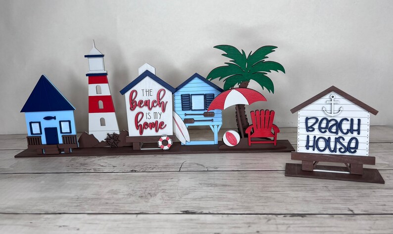 Beach House Stand / Beach Houses Standing Decor/ Summer Day - Etsy