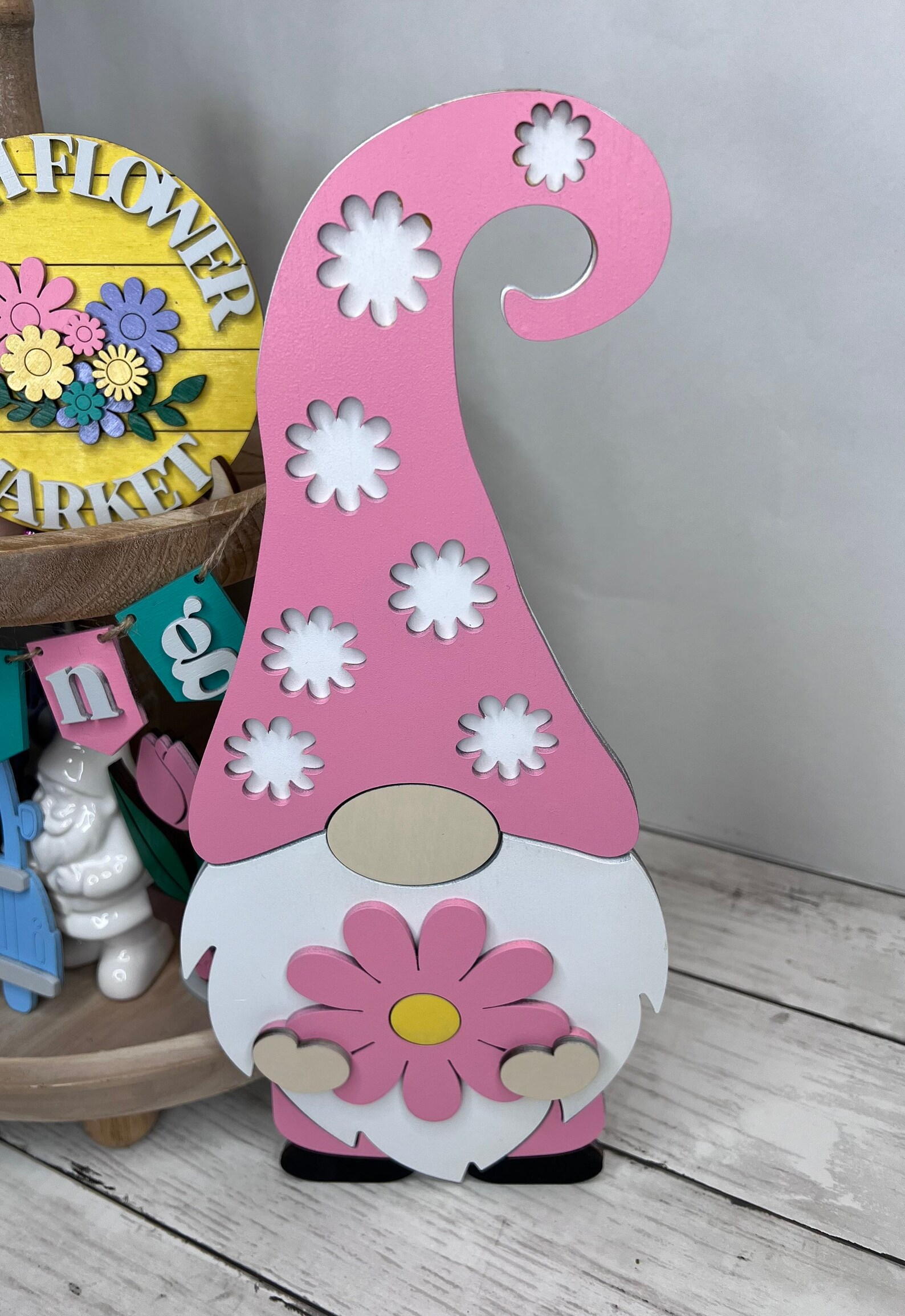 Spring Gnome Decor / Spring Gnome / Spring Gnome Wall Hanging - Etsy