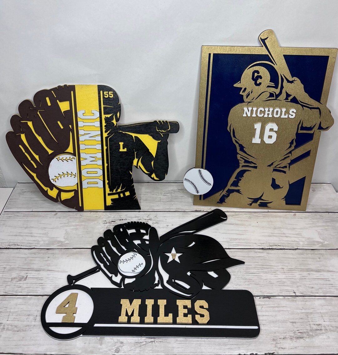 Personalized Baseball Sign With Name and Number. Custom Baseball Name ...
