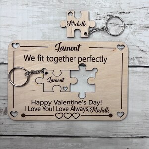 Valentine's Day Card and Key Chain / Puzzle Key Chain / Valentine's Day ...
